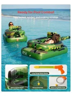 Toys | Inflatable Tank Pool Float Ride On Water Cannon Camouflage Adult ...